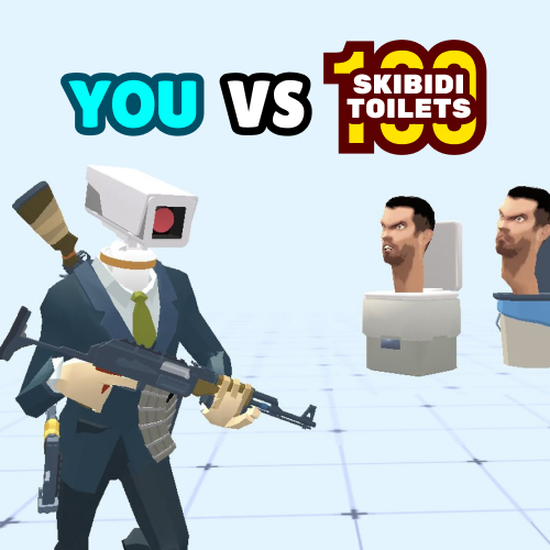 You Vs 100 Skibidi Toilets Play for Free 🕹️ at PlayZen!